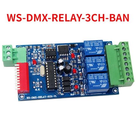 1pcs 3ch Relay Controller Dmx 512 Decoder Rgb Led Strip Module Dump Node 5~24v Ws Dmx Relay 3ch