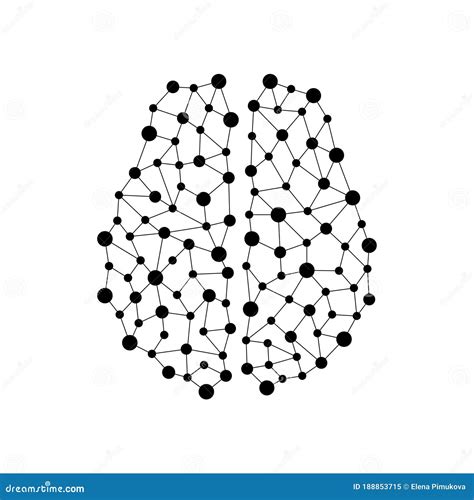 Human Brain From Nodes And Connections As A Symbol Of Thinking Neural Network Stock Vector