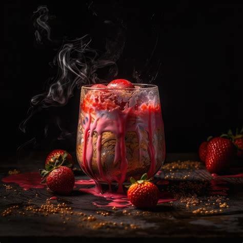 Premium Ai Image Strawberry Shake