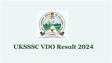 uksssc vdo result 2024 declared download merit list pdf here