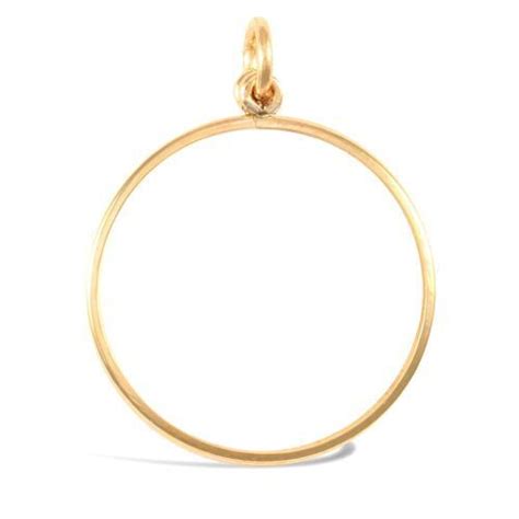 9ct Gelbgold Einfarbig Quarter Größe Sovereign Münze Anhänger Fassung
