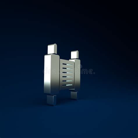 Silver Torah Scroll Icon Isolated On Blue Background Jewish Torah In