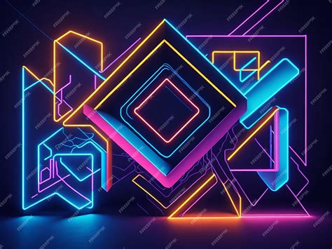 Premium Ai Image Desktop Background Neon Shap Background Generative Ai