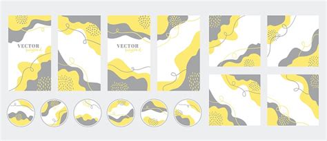 소셜 미디어 기사 게시물 템플릿을 강조합니다 텍스트에 대한 복사 공간이있는 추상 노란색 회색 유기적 모양 배경 0명에 대한 스톡 벡터 아트 및 기타 이미지 Istock