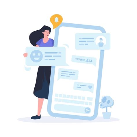 Premium Vector Online Chat Communication Flat Illustration Design
