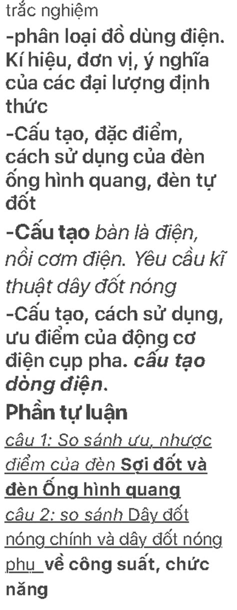 Trắc nghiệm nothing trắc nghiệm phân loại đồ dùng điện Kí hiệu đơn vị ý nghĩa của các