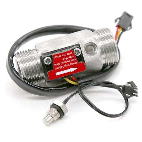 Water Flow Sensor Hall Stainless Steel Meter With 6 Point External