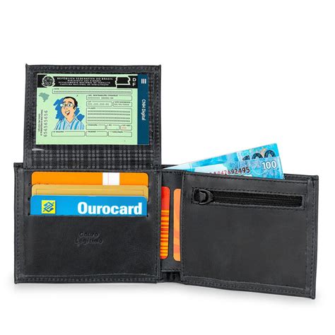 Carteira Masculina Luxo Couro Legítimo Com Porta Moedascnhcéulas