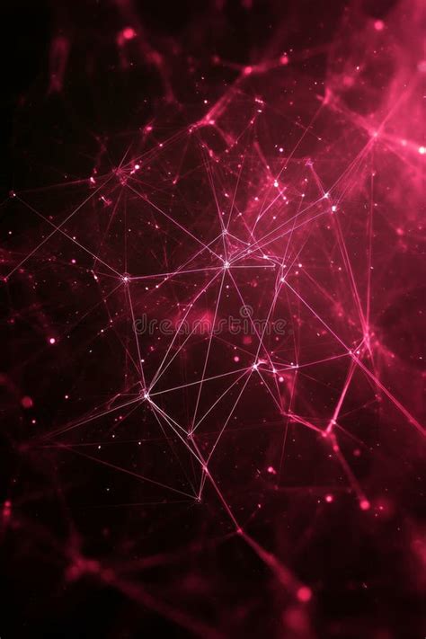 Abstract Network Background Red Plexus Effect Digital Visualisation