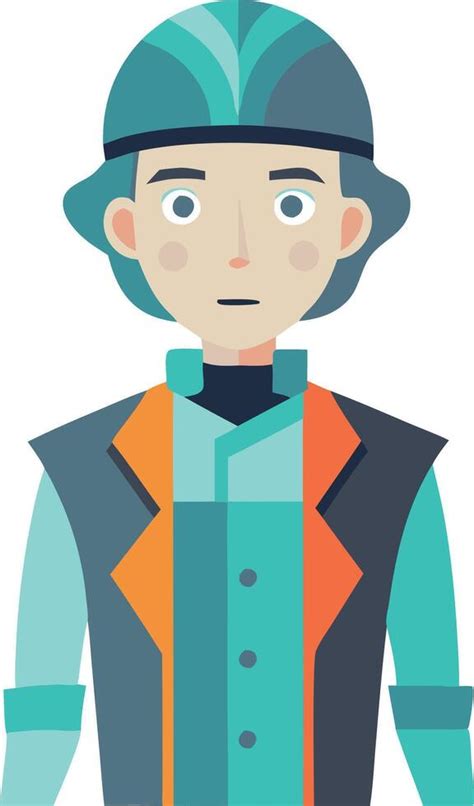 vistoso ilustración de un en pie hombre vistiendo un casco y chaqueta Vector en Vecteezy