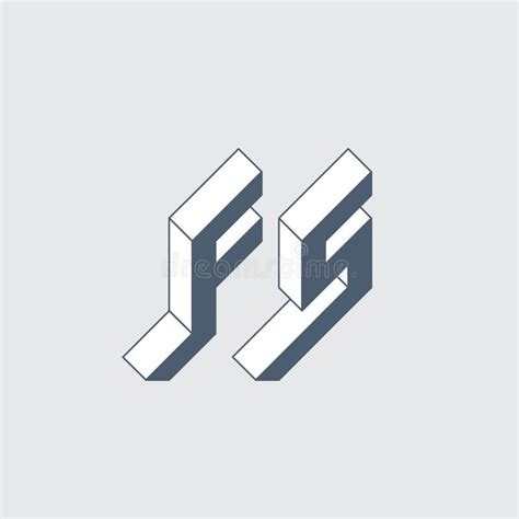 Código De 2 Letras Fs F Y S Monograma O Logotipo Fuente Isométrica 3d