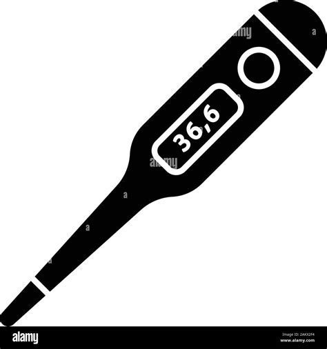Axillary Digital Thermometer Glyph Icon Body Temperature Measuring