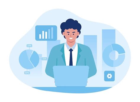 Premium Vector Person Analyzing Growth Graph Concept Flat Illustration