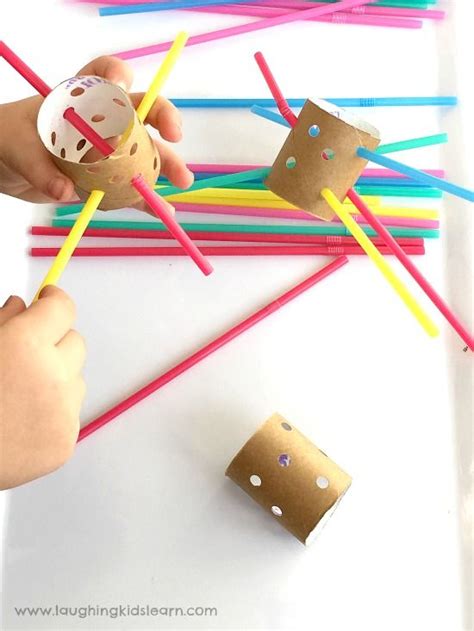 Fine Motor Threading Activity Using Straws And Cardboard Tubes