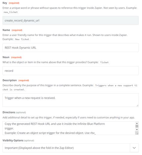Create A Trigger Using REST Hook Dynamic Trigger Type