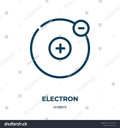 Electron Icon Linear Vector Illustration Science Stock Vector Royalty