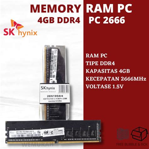 Jual Memory Ram 4gb Ddr4 Pc 2666 Longdimm Memory Ram Komputer Pc 4gb Ddr4 Shopee Indonesia