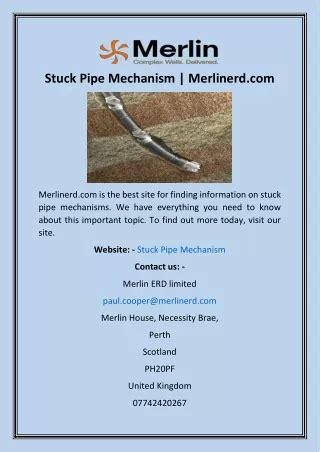 PPT Stuck Pipe Mechanism Merlinerd PowerPoint Presentation Free