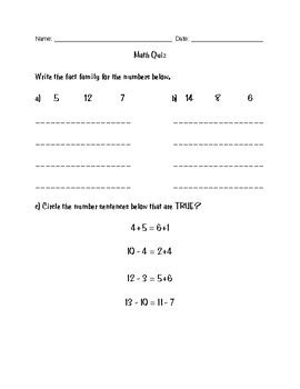 Basic Computation Quiz By Teaching Star Express TpT