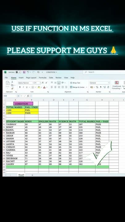 Dont Type Manually Fail And Pass Use This Function In Ms Excel