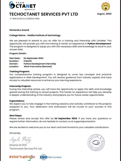 Himanshu Anand On Linkedin Octanetservicespvtltd Python Learning Internship