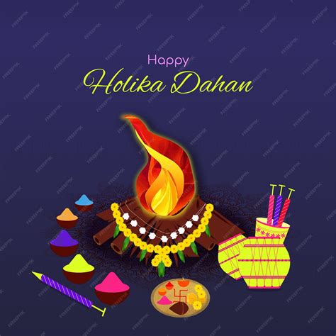 Premium Vector Happy Holika Dahan