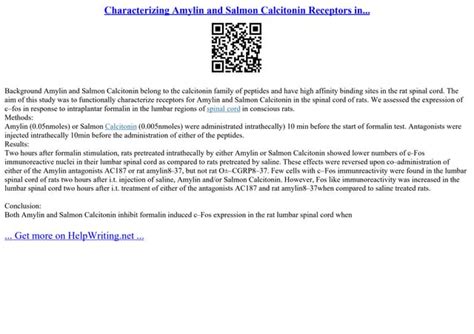 Characterizing Amylin And Salmon Calcitonin Receptors In Ppt