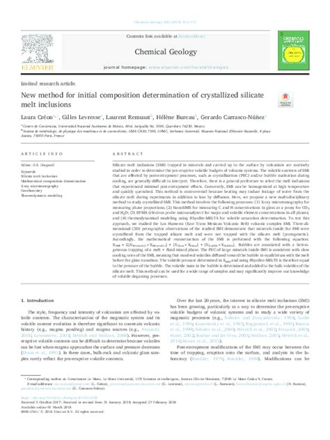 Pdf New Method For Initial Composition Determination Of Crystallized