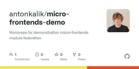 GitHub Antonkalik Micro Frontends Demo Monorepo For Demonstration