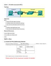 ITN SkillsAssessment Directions Doc CCNA 1 ITN Skills Assessment