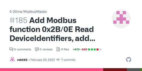 add modbus function 0x2b 0e read deviceidentifiers add get set slaveid