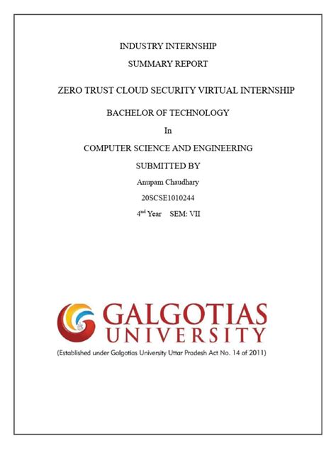 Internship Report Anupam Chaudhary 20scse1010244 Pdf Computer