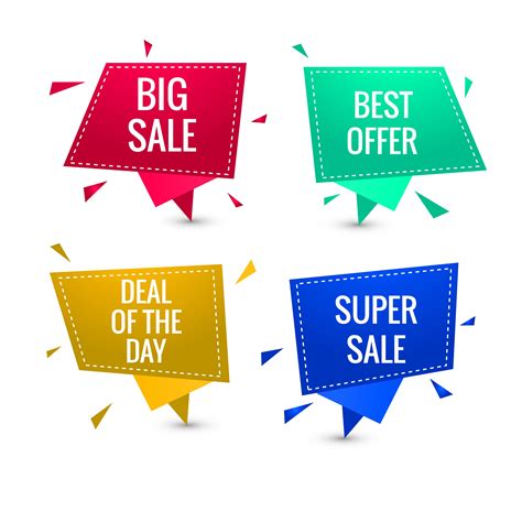 Colorful Sale Banner Set Vector Design 258644 Vector Art At Vecteezy