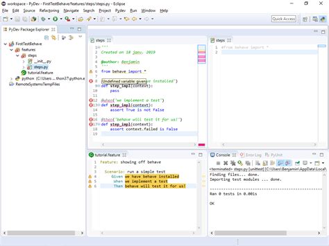 Python Behave Installation With Pydev Stack Overflow