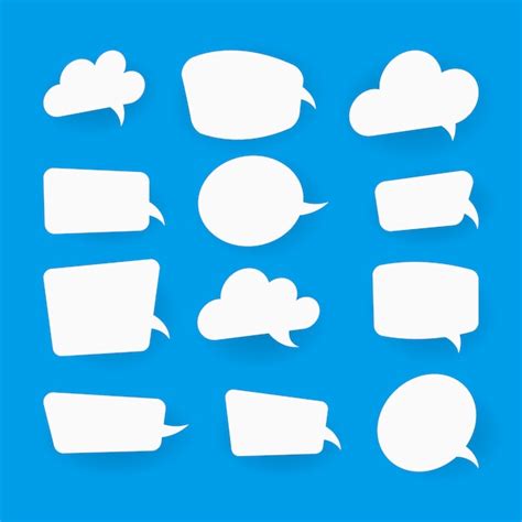 화이트 빈 연설 거품 프리미엄 벡터