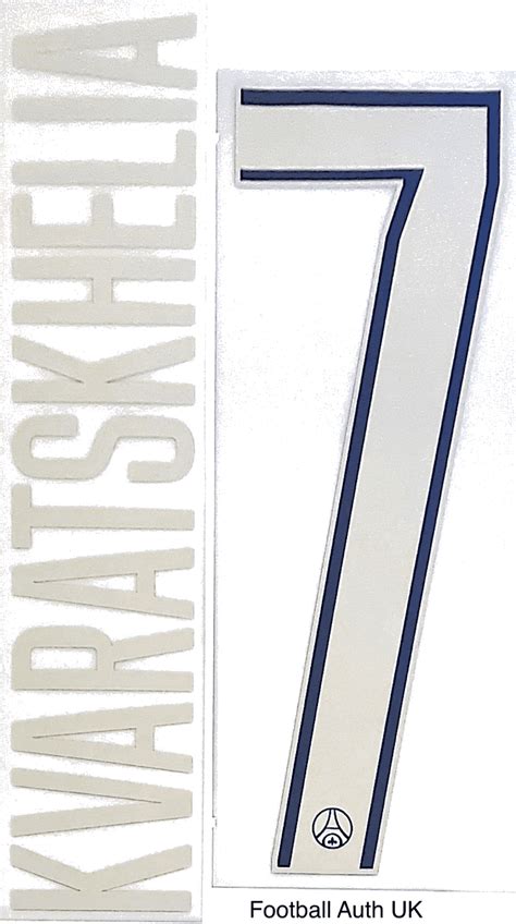 2024 25 Psg Paris St Germain Ucl Fourth Shirt Kvaratskhelia 7 Official Player Issue Name Number Set