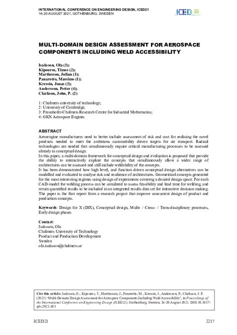 pdf multi domain design framework for aero components