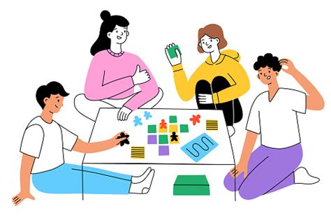 가족이 보드 게임을 하는 손으로 그린 구성 어른과 아이들이 함께 즐거운 시간을 보내고 있습니다 집에서 여가 활동과 취미 탁상 게임의 낙서 아이콘 가정 생활에 대한 스톡 벡터