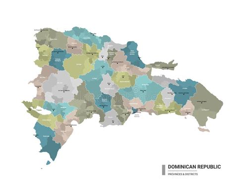 Mapa Detallado Del Higt De República Dominicana Con Subdivisiones El