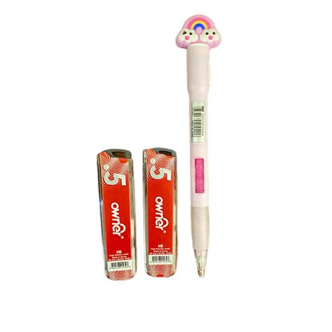 قیمت و خرید مداد نوکی 05 میلی متری مدل رنگین کمان چراغ دار به همراه نوک بسته 2 عددی