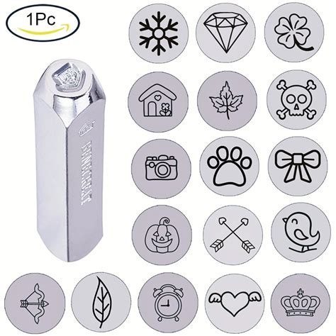 혼합 모양 금속 디자인 스탬프 펀치 스탬핑 도구 전기 도금 경질 탄소강 도구 금속 스탬프펀치 6mm 14 인치 1pc