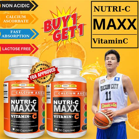 Vitamin C Nutri C Maxx Capsules Total Vitamin C Calcium Ascorbate Non Acidic Tall Height Booster