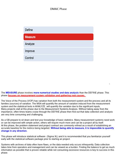 Dmaic Phase Download Free Pdf Statistics