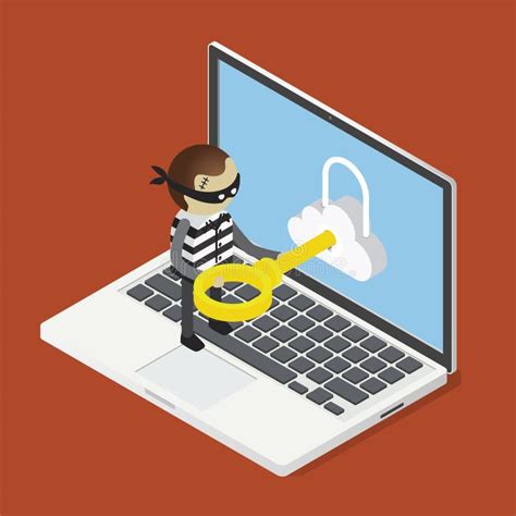 Hacker Breaks Into Computer Stock Vector Illustration Of Lifestyles