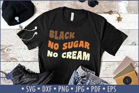 Black No Sugar No Cream Cut File Wavy Words