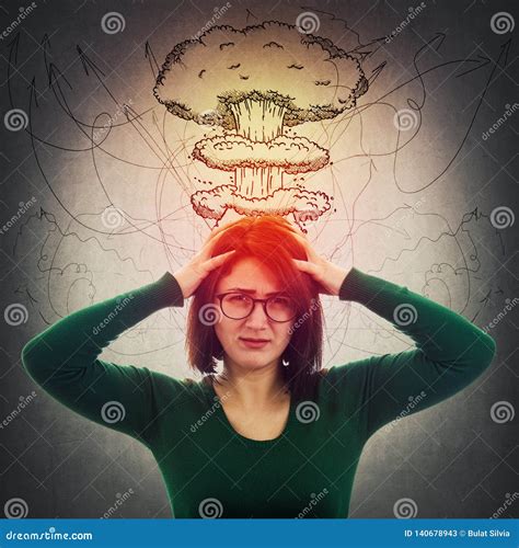 Head Explosion Of A Stressed And Tired Businessman Due To Overwork Royalty Free Stock Image