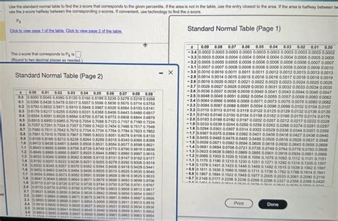 Solved Use The Standard Normal Table To Find The Z Score Chegg Com