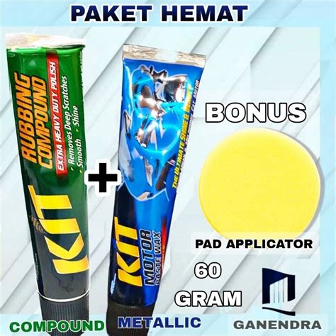 Jual PAKET Kit Compound Dapat Pcs Kit Rubing Kompon Kit Paste Wax Metalic Pad Applicator