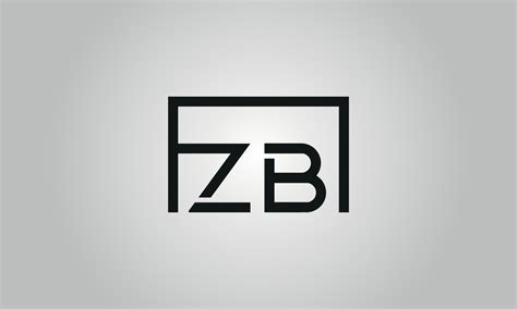 Letter Zb Logo Design Zb Logo With Square Shape In Black Colors Vector