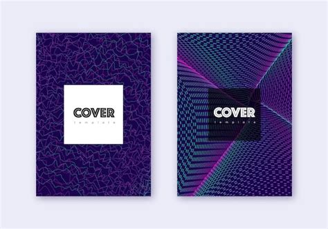 Conjunto de plantillas de diseño de portada hipster neon abstract l Vector Premium